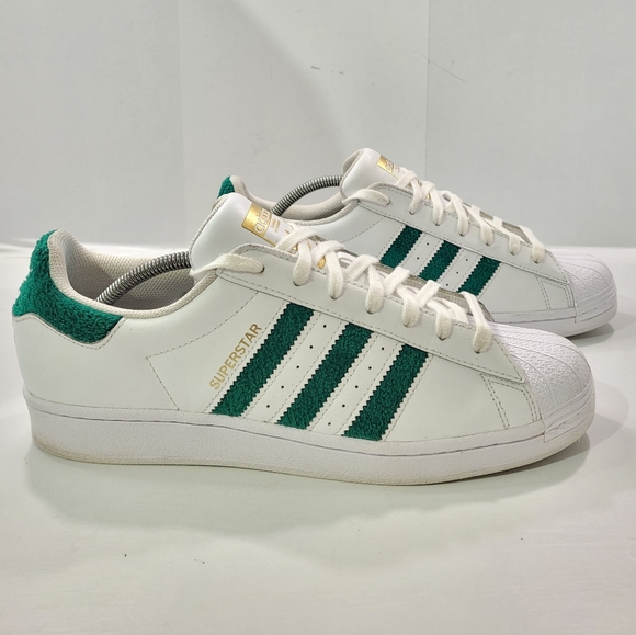 Shoes | Adidas Superstar Clamshell White Leather Furry Green Casual ...